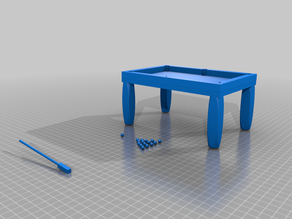 Pool Table with Billiard Balls, Cue Ball, and a Cue Stick by Jackson S ...