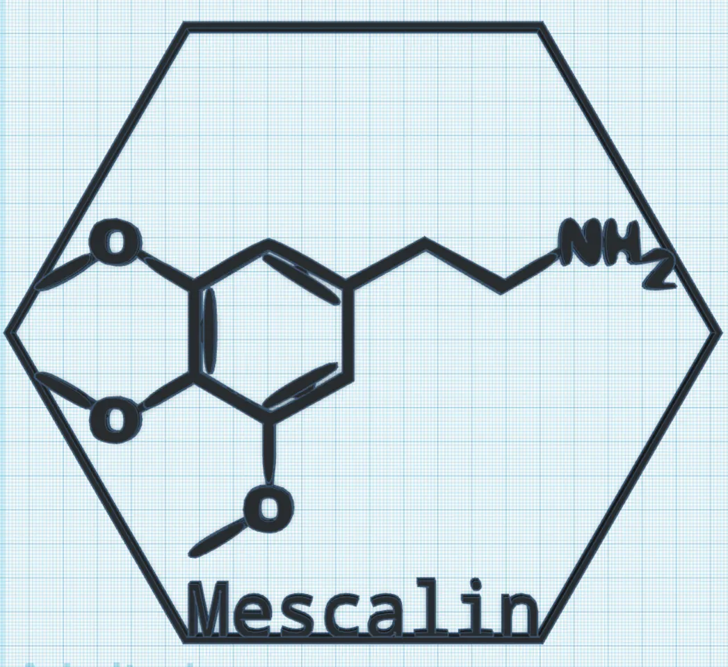 Mescalin Molecule Wall Art by IngosKreativStore | Download free STL ...