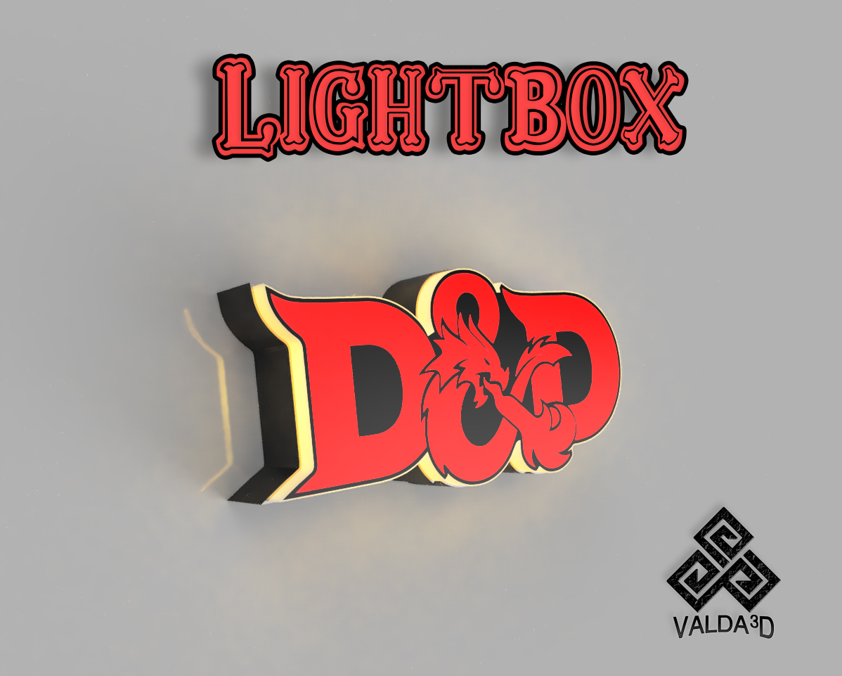 Dungeons and Dragons Lightbox - Led Lamp by Valda3D | Download free STL ...