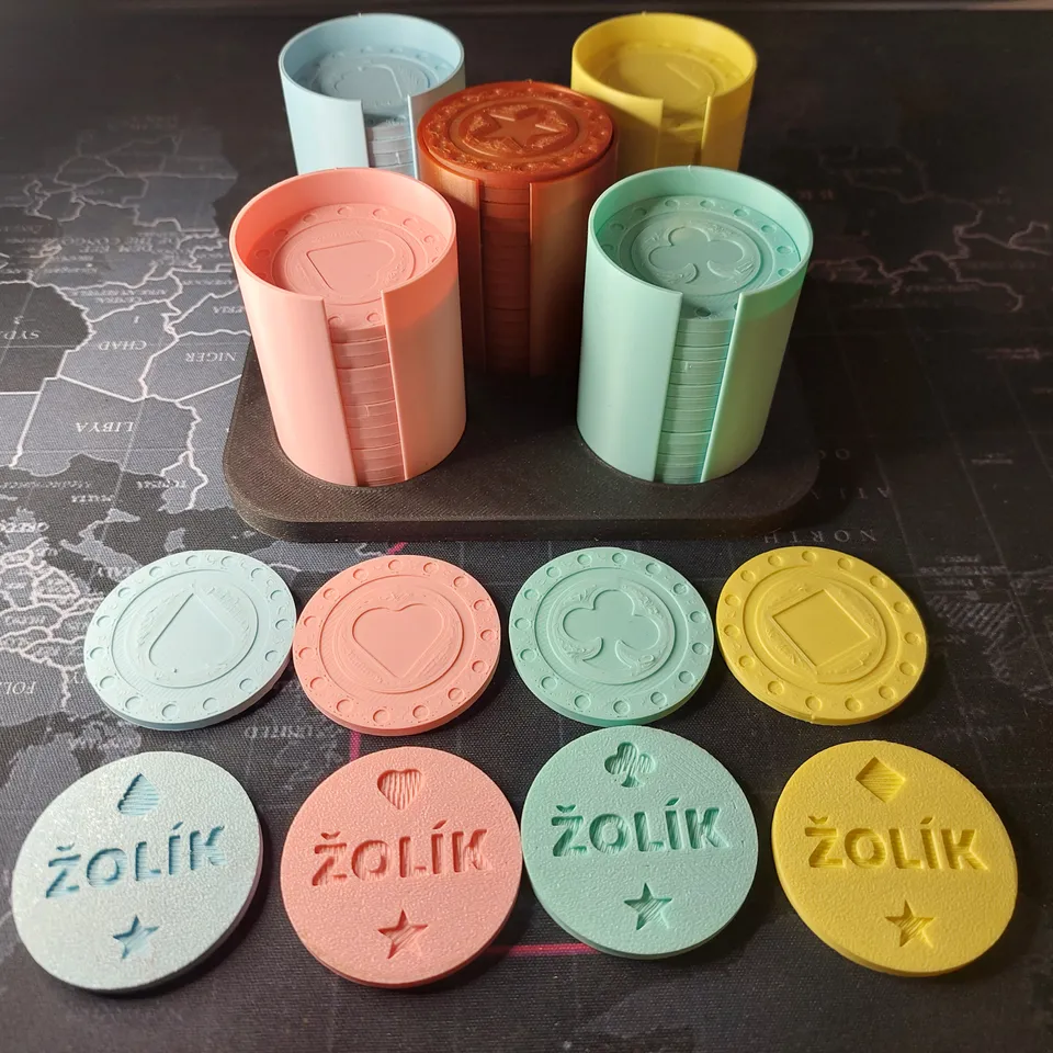 Žolík card game playing chips by Eddy | Download free STL model ...