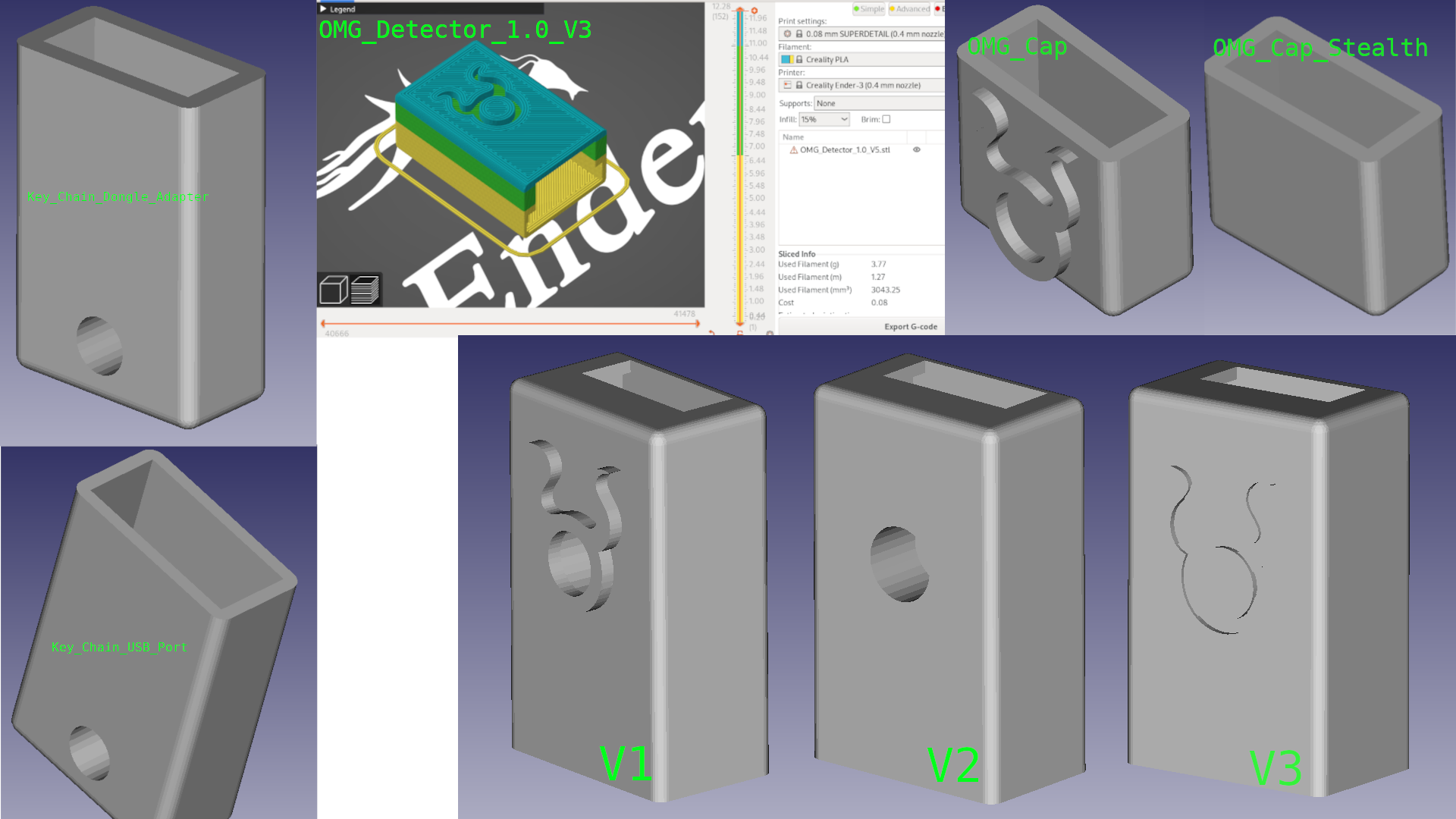 OMG Plug + Malicious Cable Detector Key Chain Stack by evodefense | Download free STL model ...