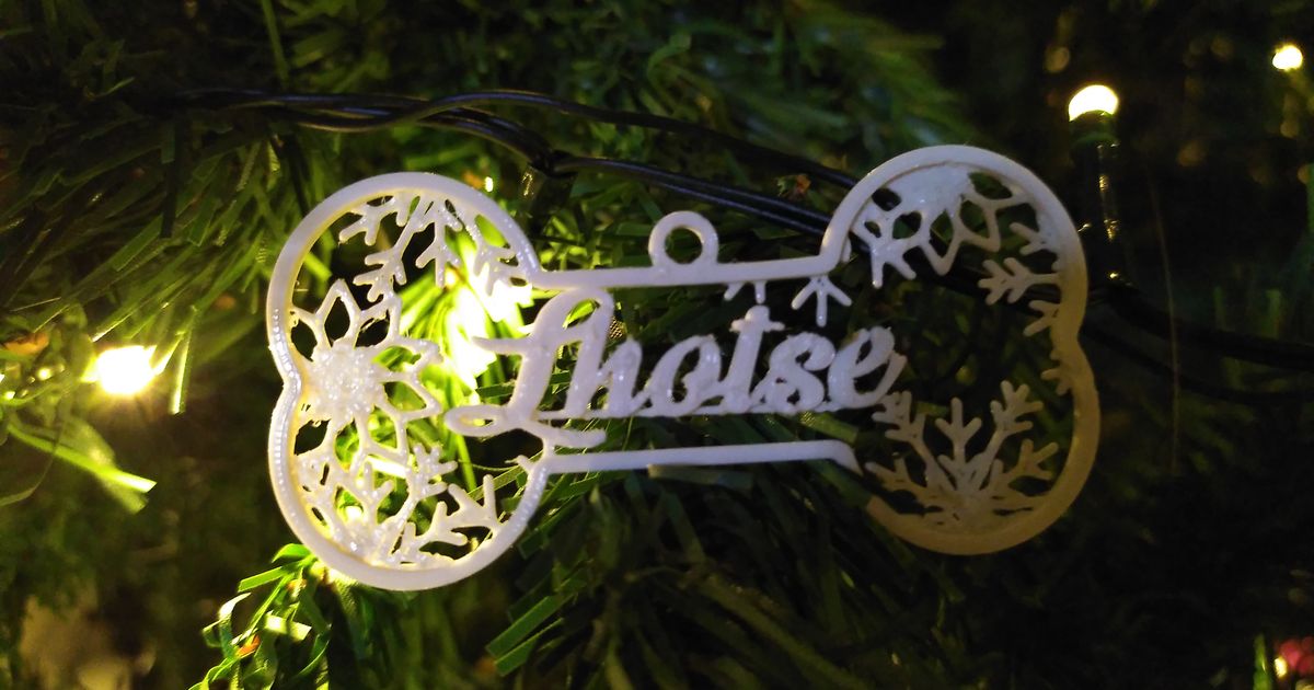 Customisable Dog Bone Snowflake Christmas Ornament by Christopher ...