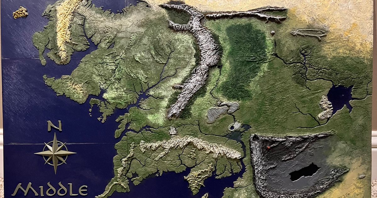 Middle Earth Map (Commercial Use) by PrinTech3D | Printables Store