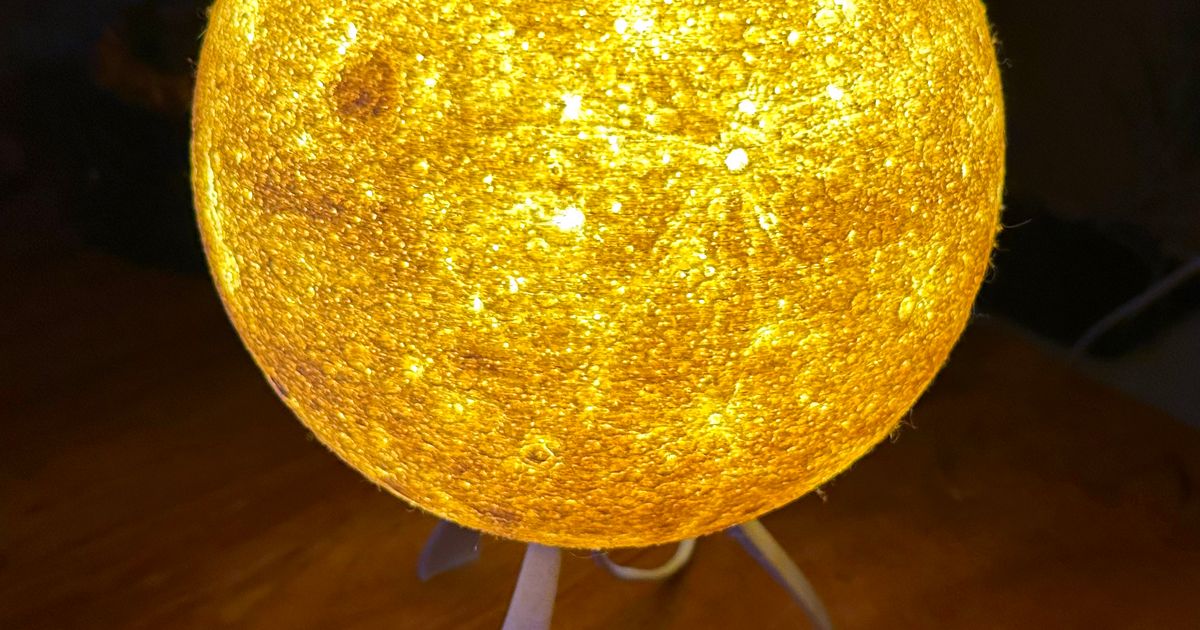 High Definition Designer Lithophane Moon Lamp (HD / Full Resolution ...