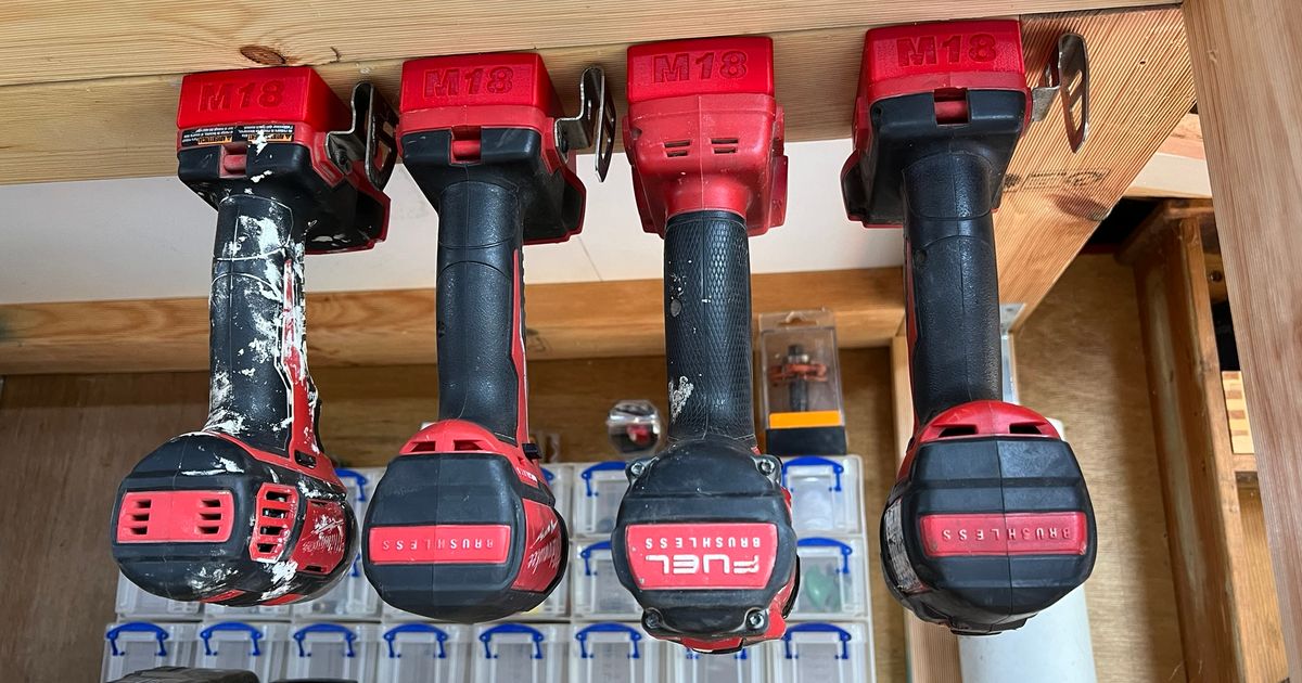 Milwaukee M18 tool mounts for workshop by aeberbach | Download free STL ...