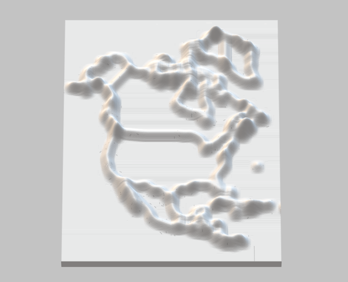 3d map of North America by Moulton prints | Download free STL model ...