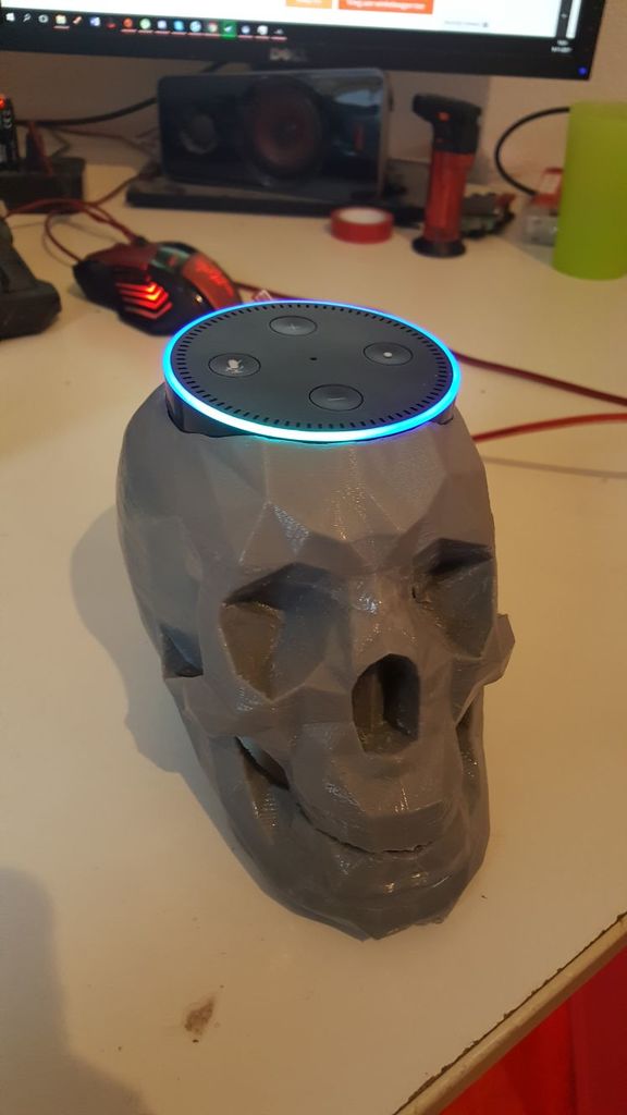 skull echo dot holder alexa by Douwe Miedema | Download free STL model ...