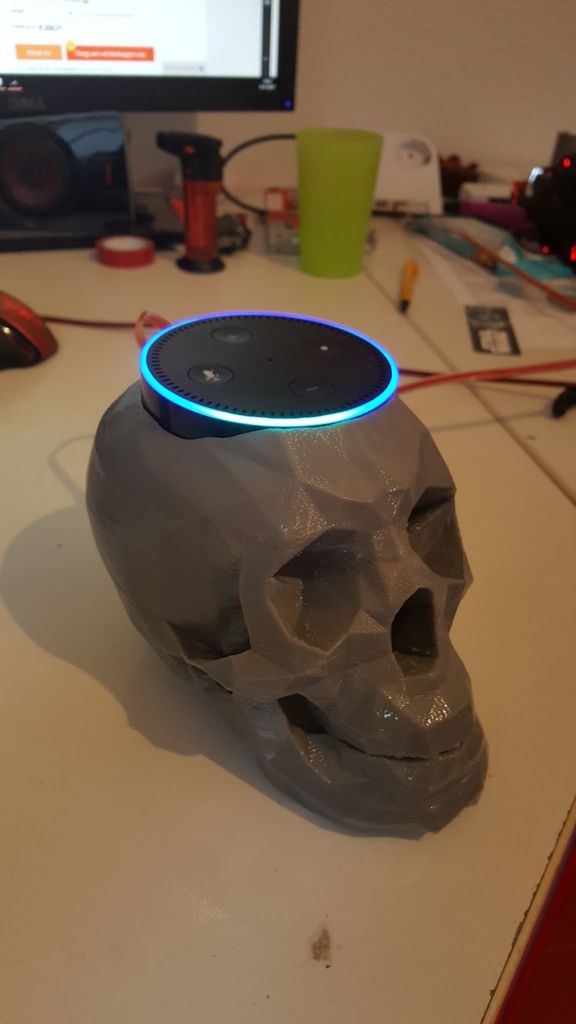skull echo dot holder alexa by Douwe Miedema | Download free STL model ...