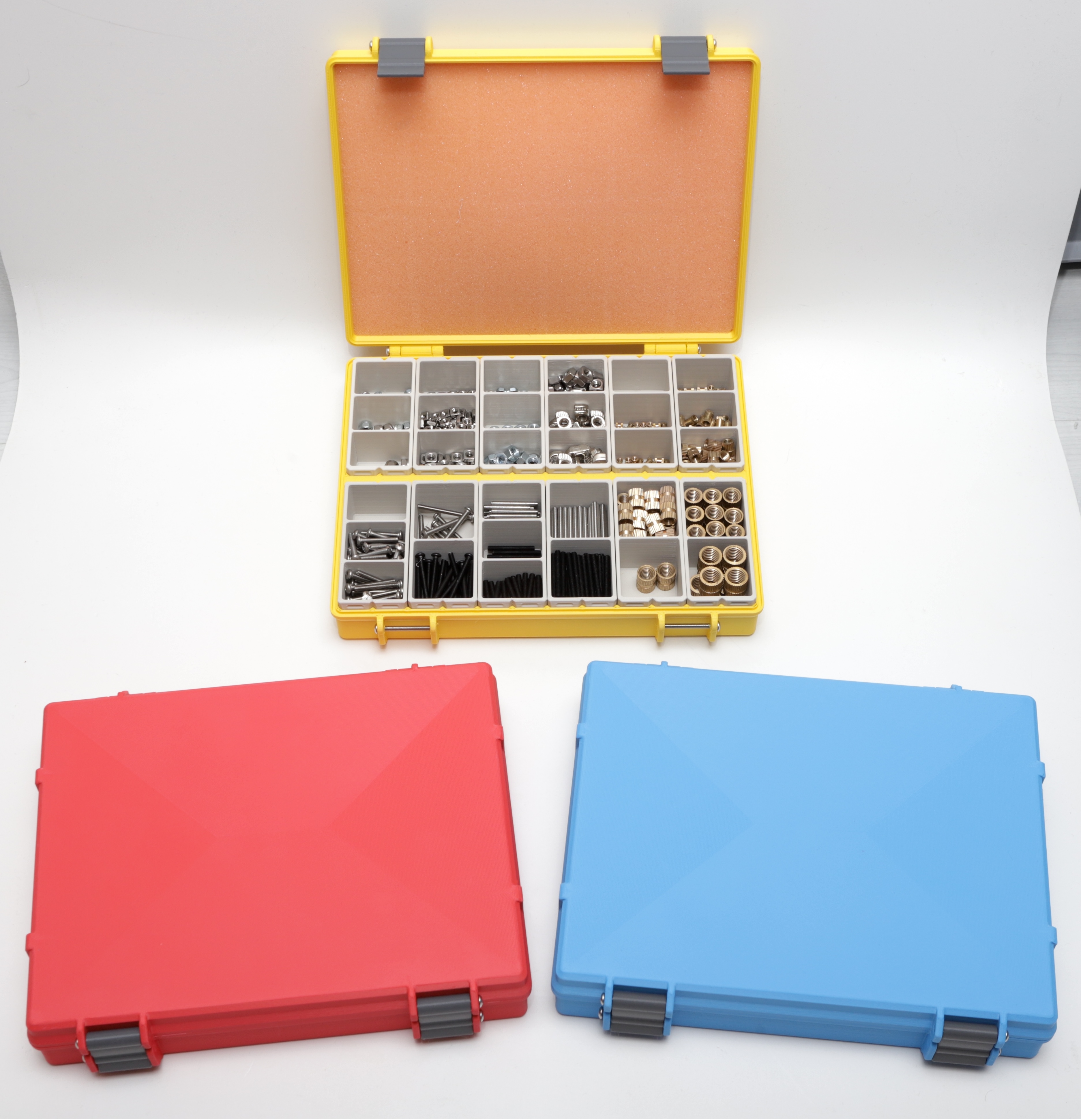 Rugged Box with Modular Slots (Parametric) - Shallow height (multi row ...