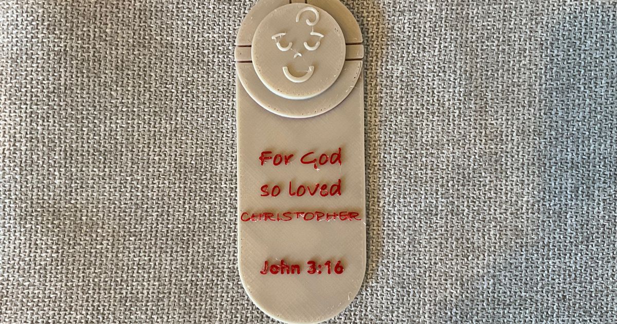 Customizable Baby Jesus Gift Tag/Ornament by 3DCoded | Printables Store