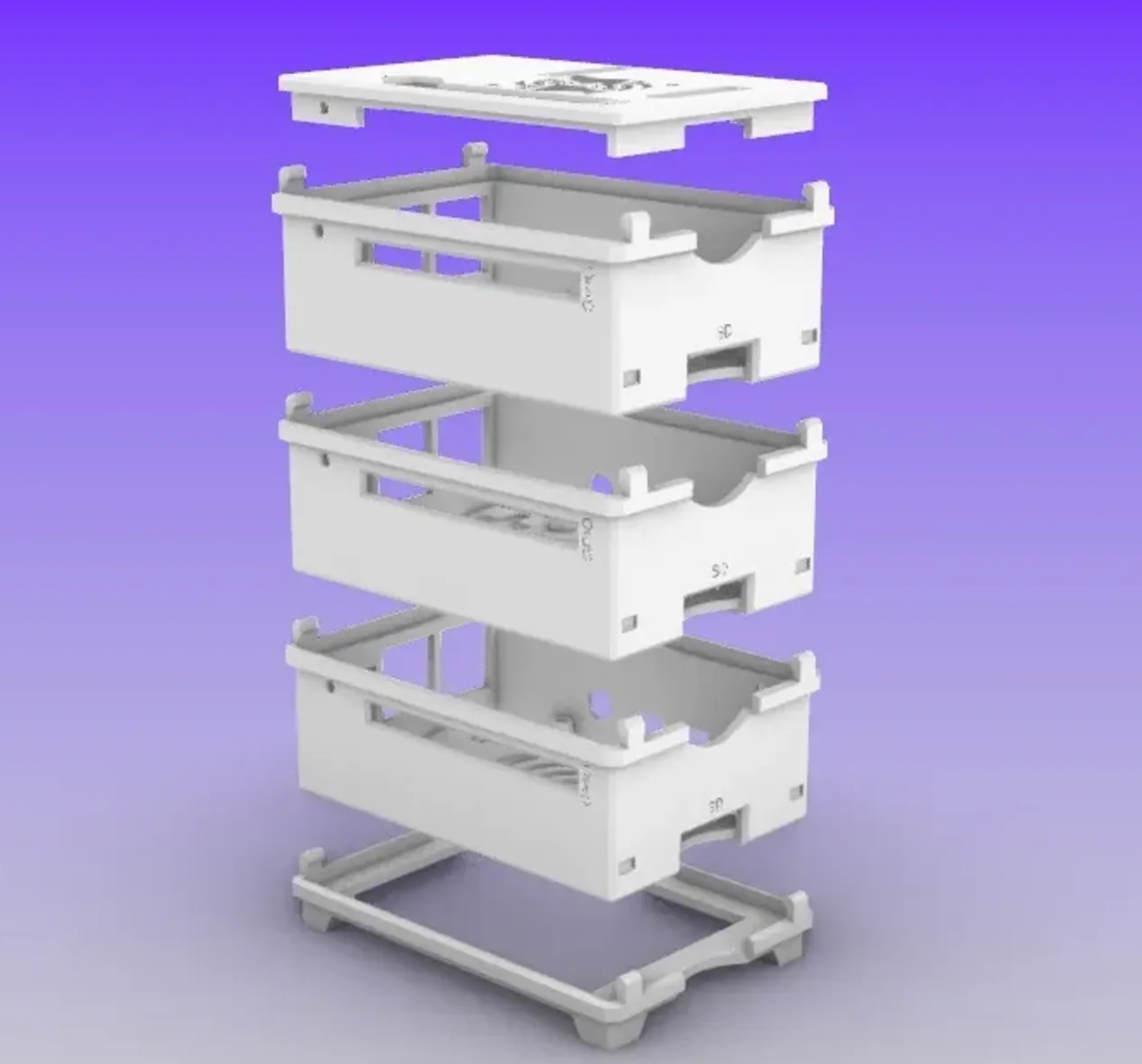 Modular Stacking Case for Pi 3 by DVA Maker Studios | Download free STL ...