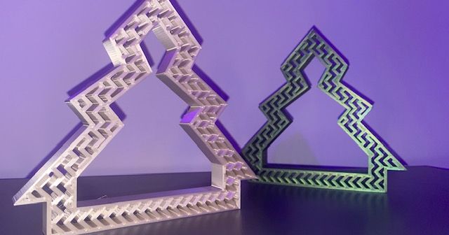 Hollow Holiday Herringbone Tree by B1G_Jano | Download free STL model ...