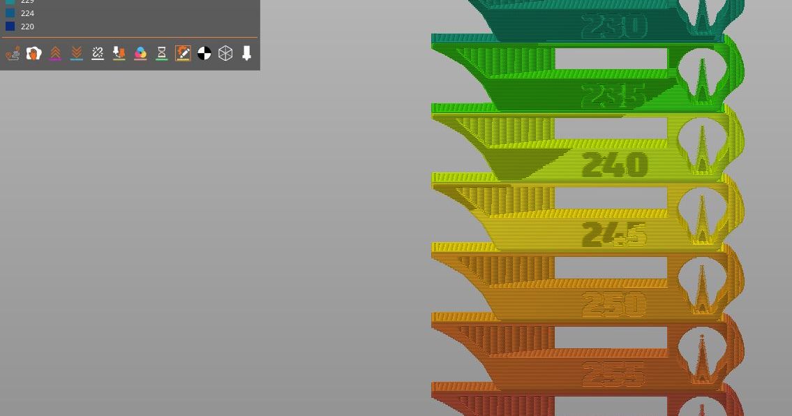 Graded Temperature tower for PLA, PLA PLUS, and PETG on the Prusa XL ...