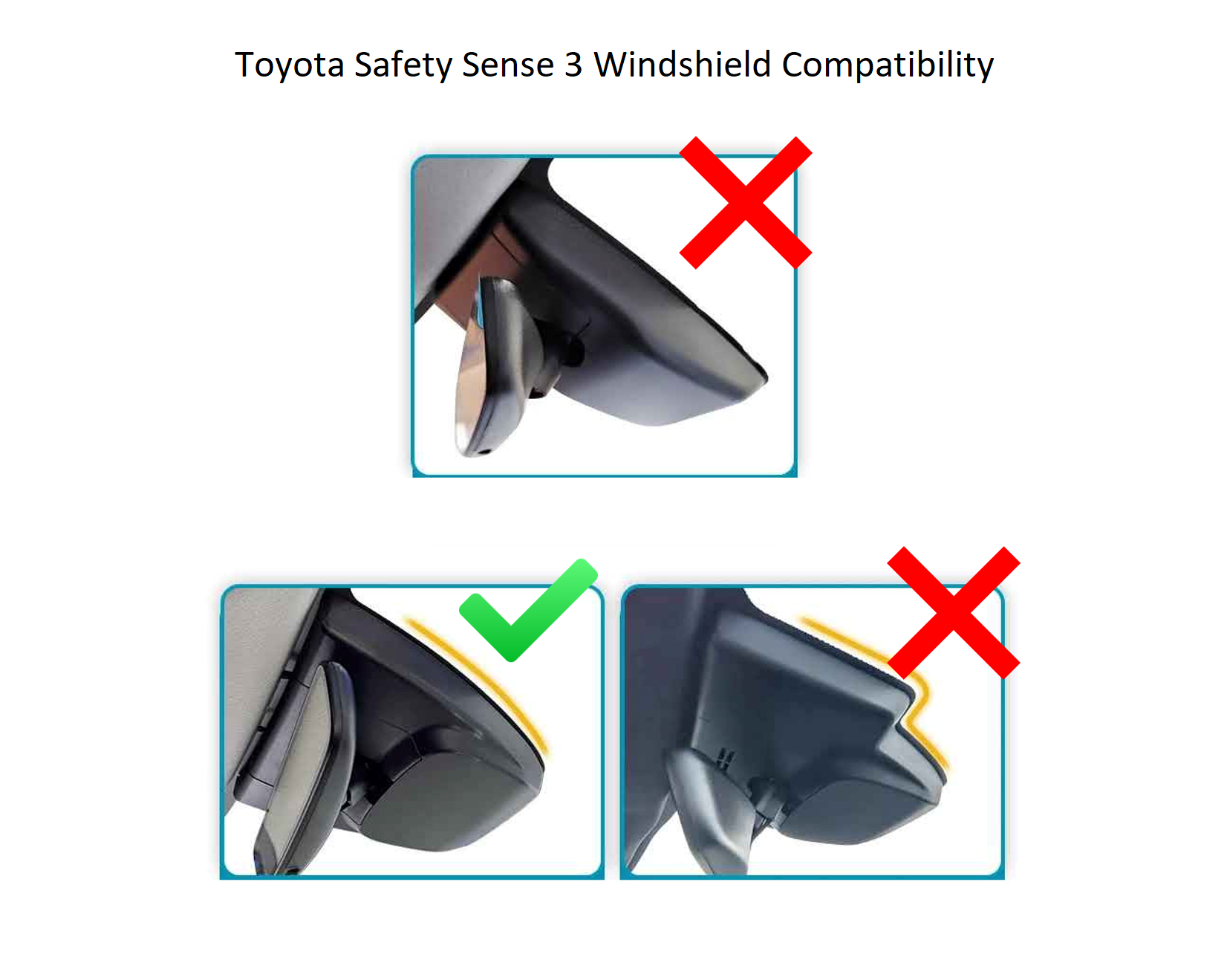 2023-2024 Toyota Integrated Front Windshield Mount for Dashcam/GoPro ...