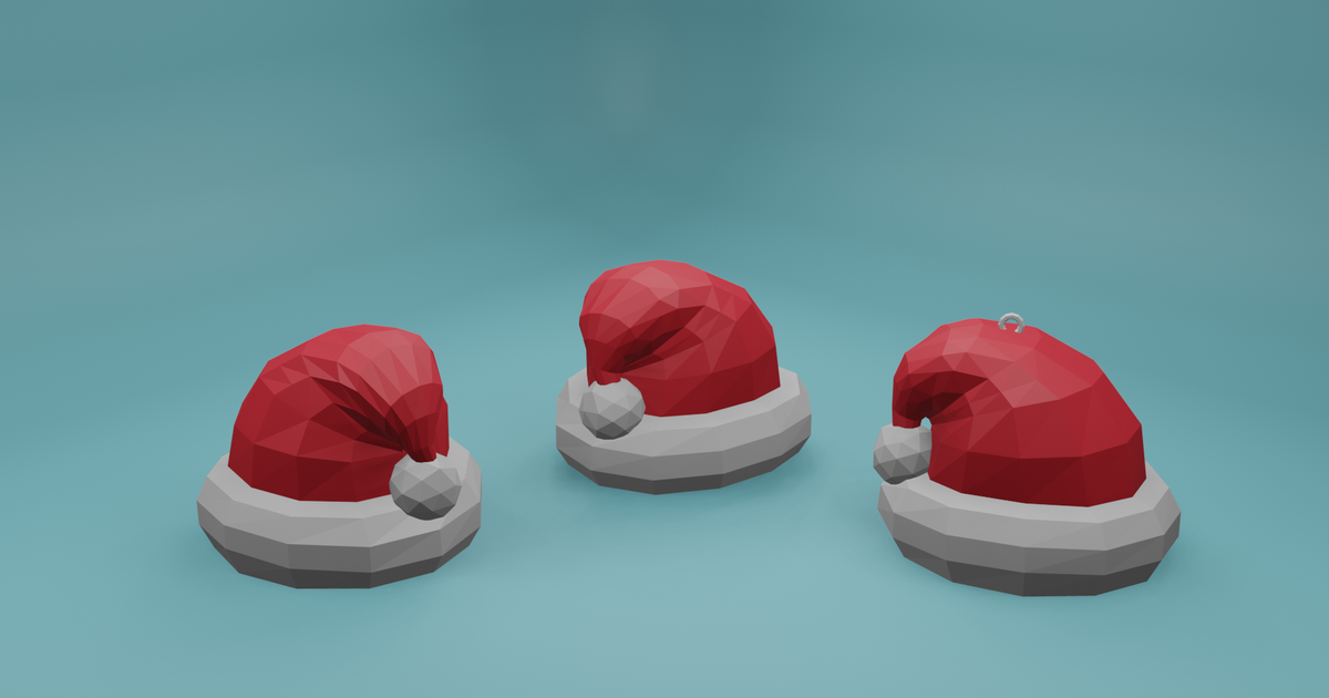 Santa hat low-poly by nemethb_3d | Download free STL model | Printables.com