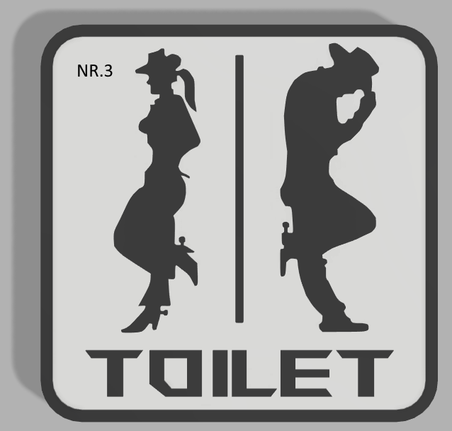 Toiletsign (cowboys) by Dengamleninja | Download free STL model ...