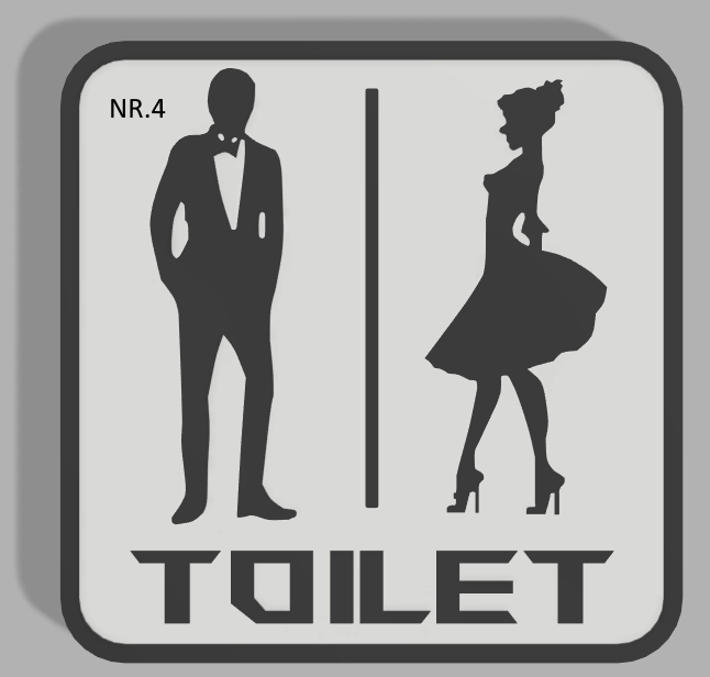 Toiletsign (elegant) by Dengamleninja | Download free STL model ...