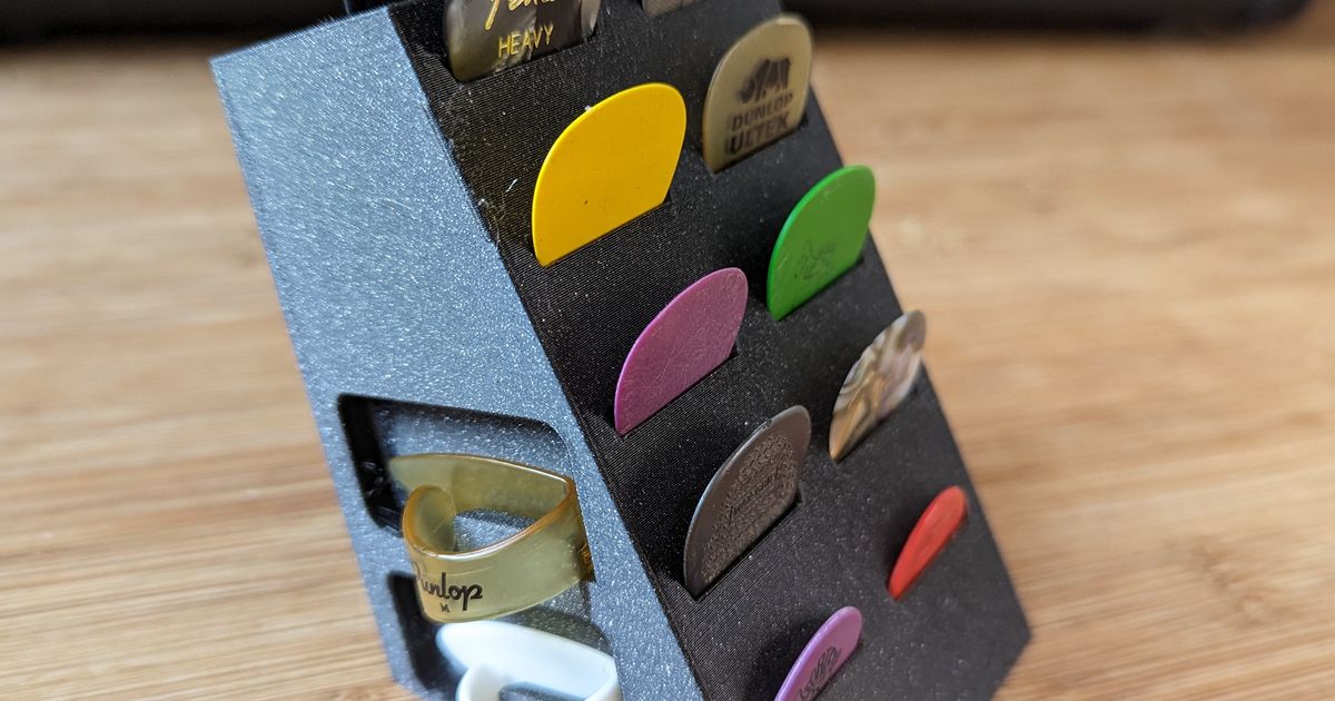 Plectrum holder with (optional) space for thumb picks by DirkvK ...