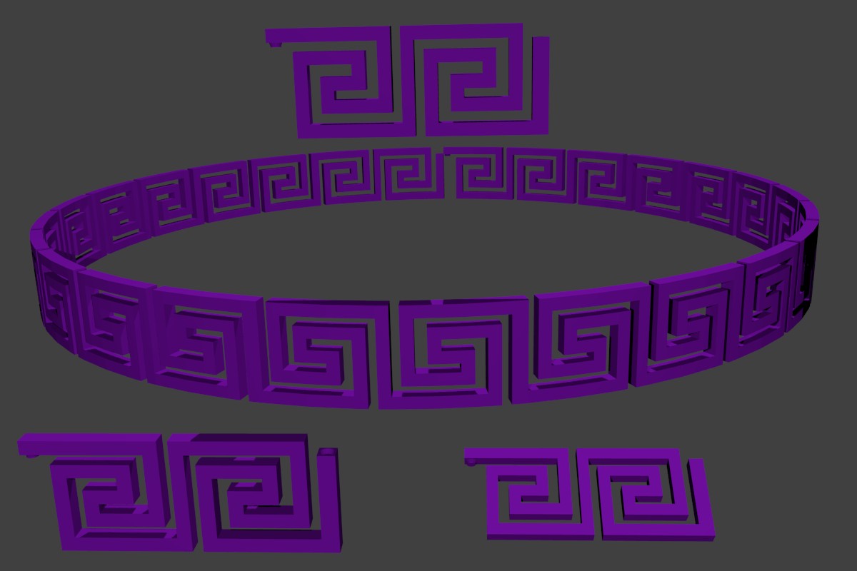Egypt Ornament Bracelet Ring Segmented CLICK Chain by Magig_I3Prusa ...