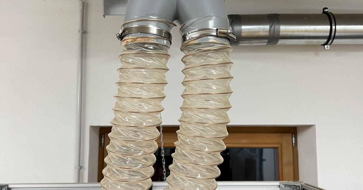 dust extraction Y-junction: 140mm to 2x80mm by wiesser_handgmachts ...