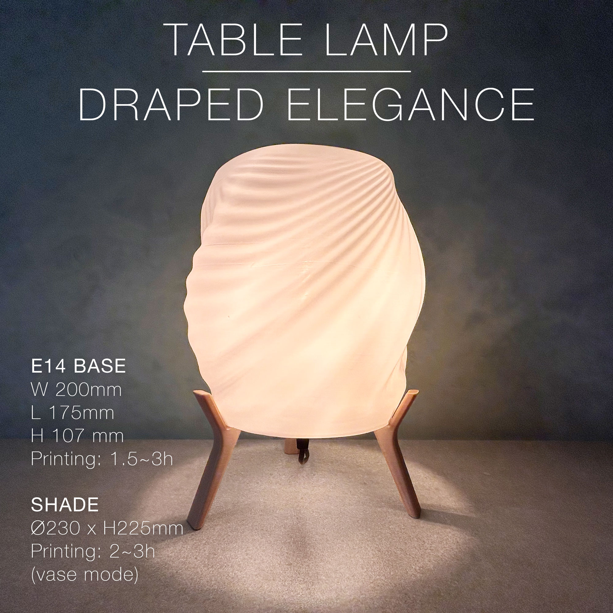 DRAPED ELEGANCE | Table Lamp by Charles Regaud | Printables Store