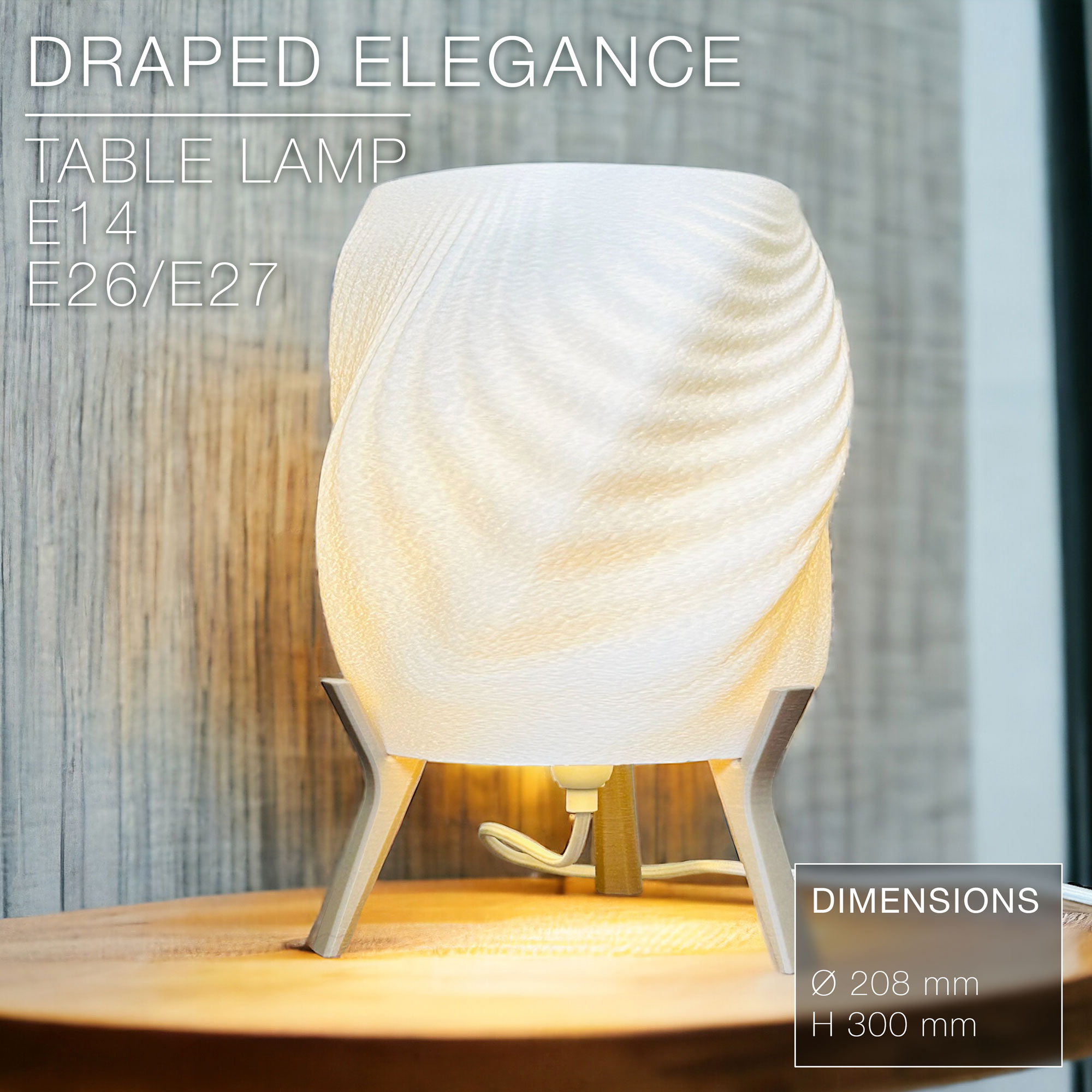 DRAPED ELEGANCE | Table Lamp by Charles Regaud | Printables Store