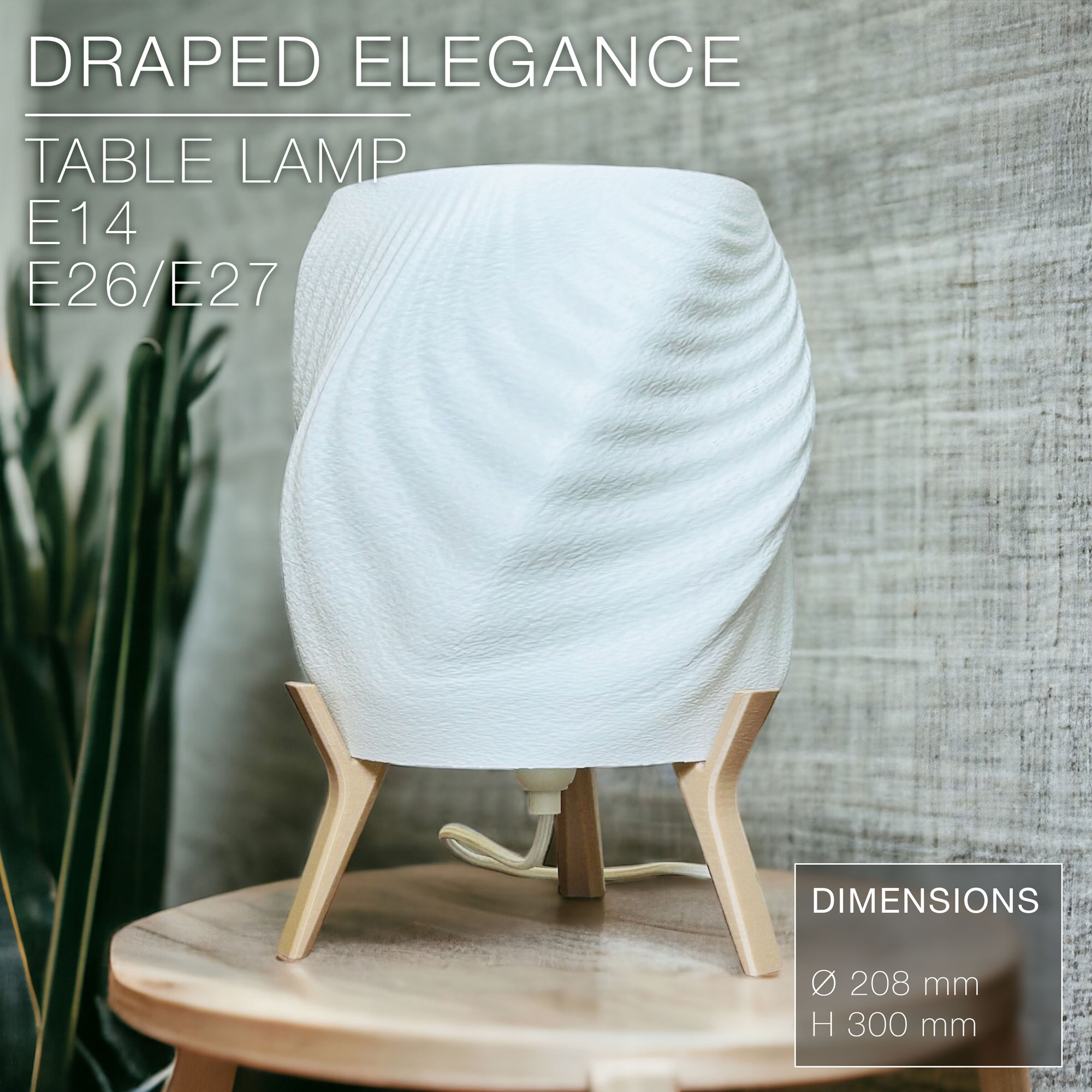 DRAPED ELEGANCE | Table Lamp by Charles Regaud | Printables Store