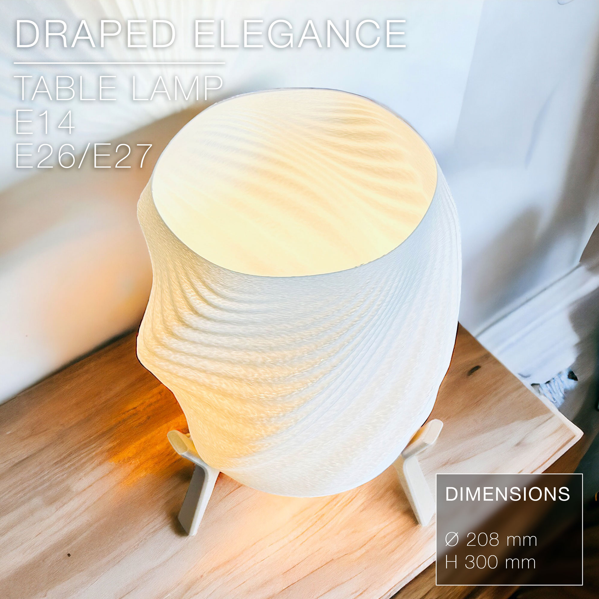 DRAPED ELEGANCE | Table Lamp by Charles Regaud | Printables Store