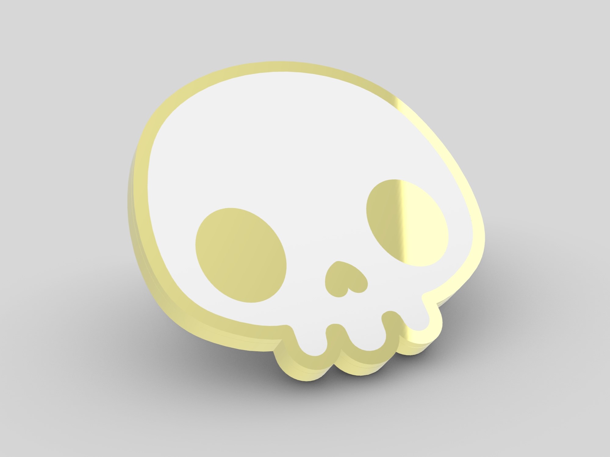 Cute Skull Enamel Pin By Ghost74 Download Free Stl Model