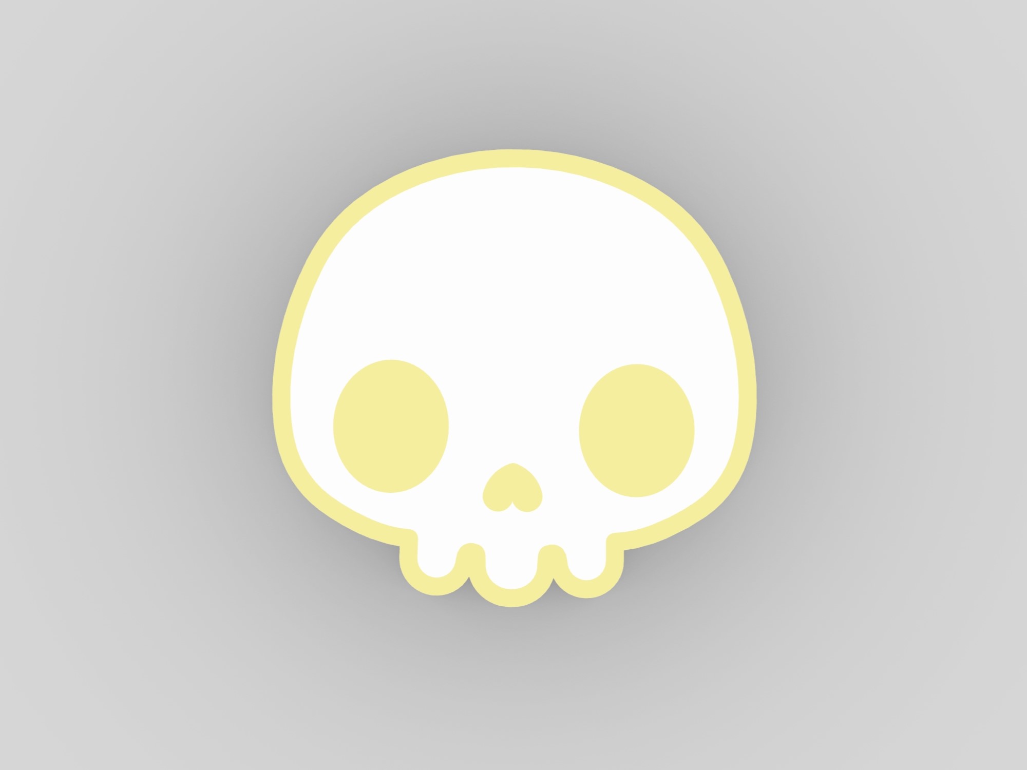 Cute Skull Enamel Pin by GHost_74 | Download free STL model ...
