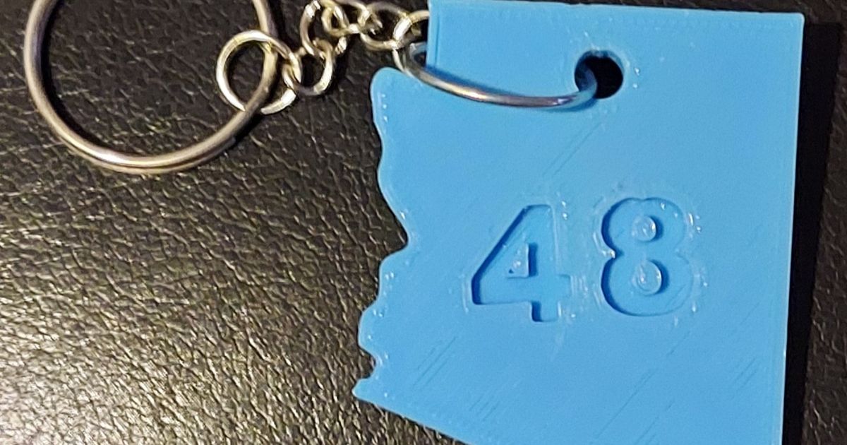 Arizona Keychain with 48 by DragerAZ | Download free STL model ...