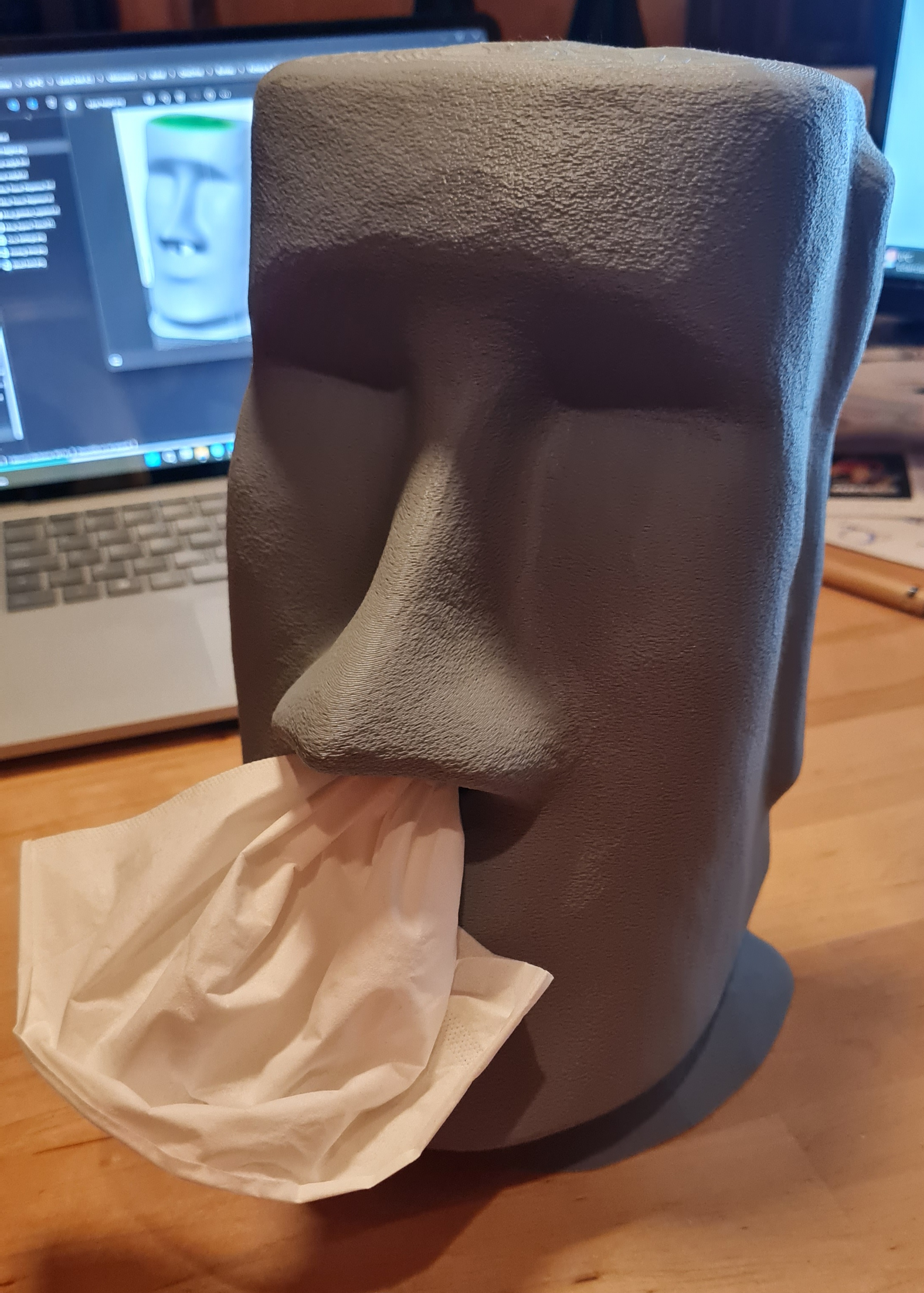 Moai Tissue Dispenser By Dobainier Download Free STL Model Moai Tissue Dispenser By Dobainier Download Free STL Model