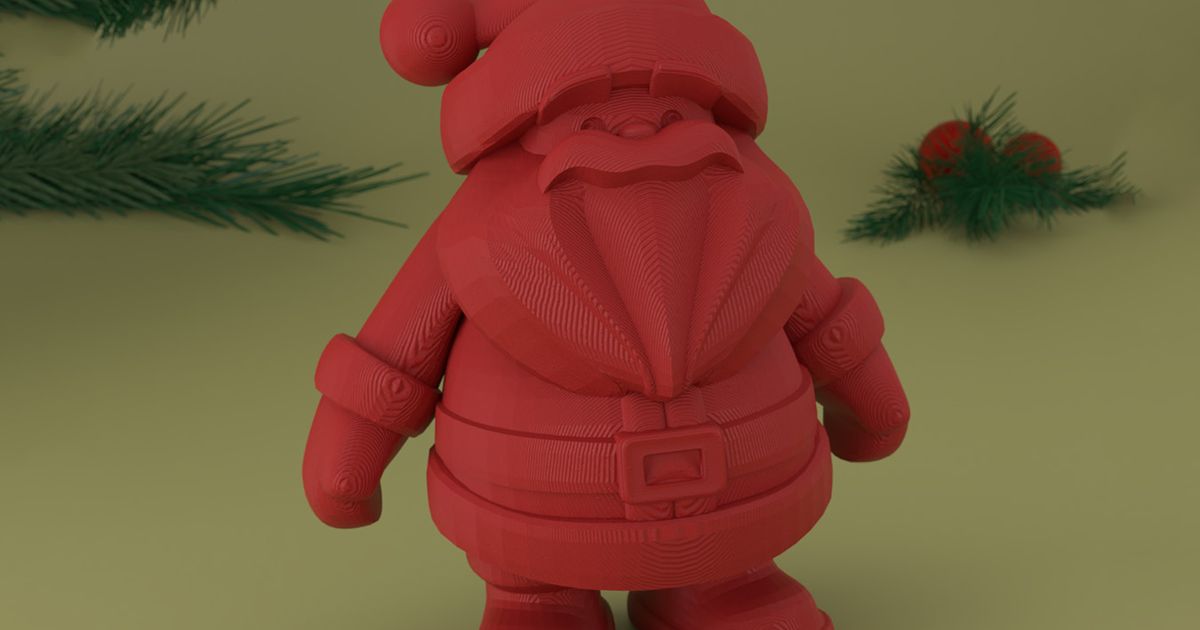 Cute Christmas Santa by LayerModels | Download free STL model ...