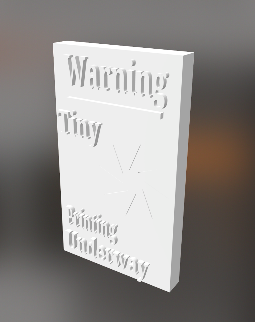 "Warning Tiny Printing" Sign por Mason Campbell Vollman | Descargar ...