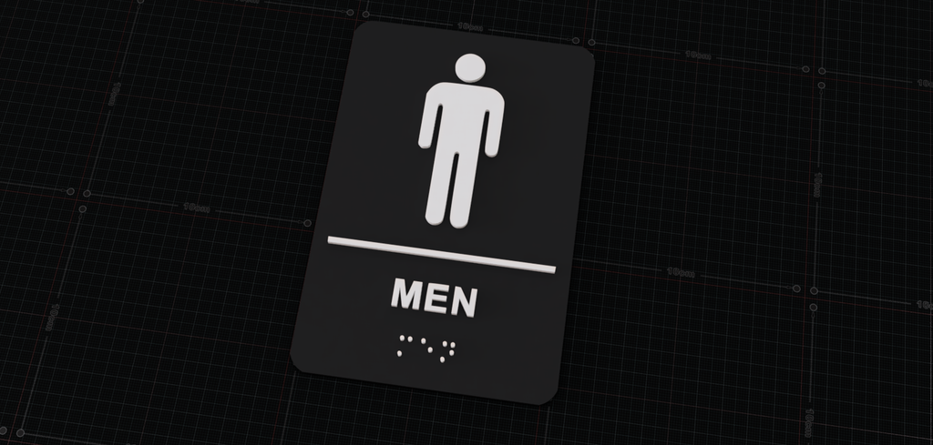 Men Restroom Sign with Braille by ntalekt | Download free STL model ...