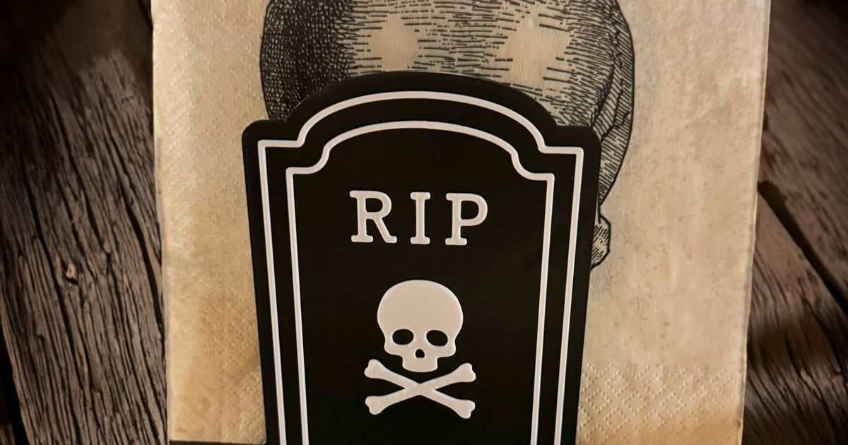 Tombstone RIP Skull and Bones Grave Napkin Holder for Decorating ...