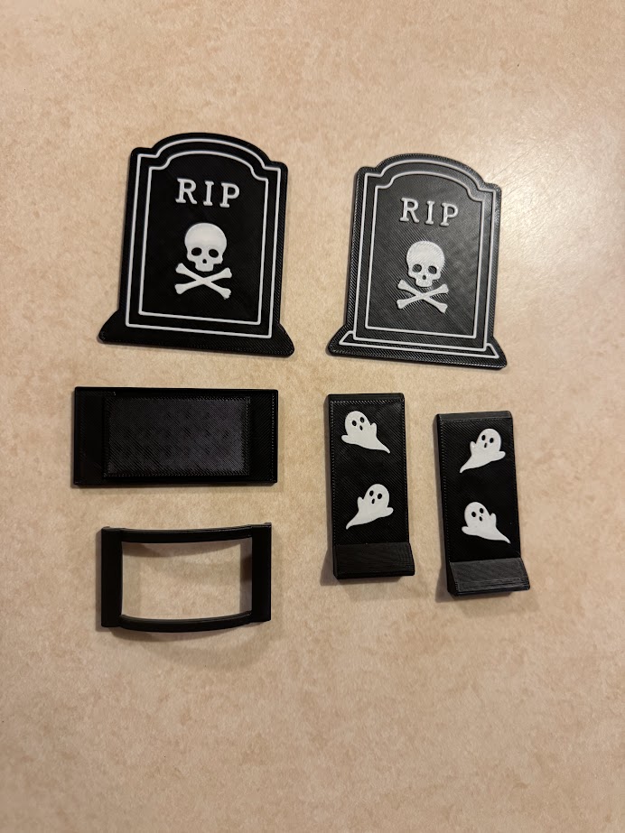 Tombstone RIP Skull and Bones Grave Pen or Brush Holder for Decorating ...