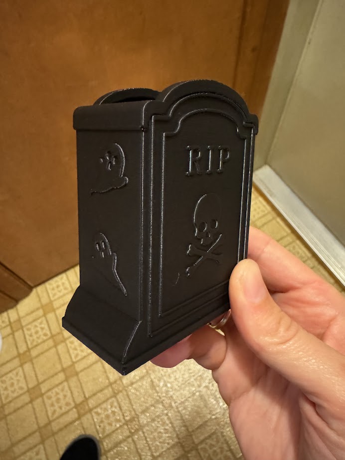 Tombstone RIP Skull and Bones Grave Pen or Brush Holder for Decorating ...
