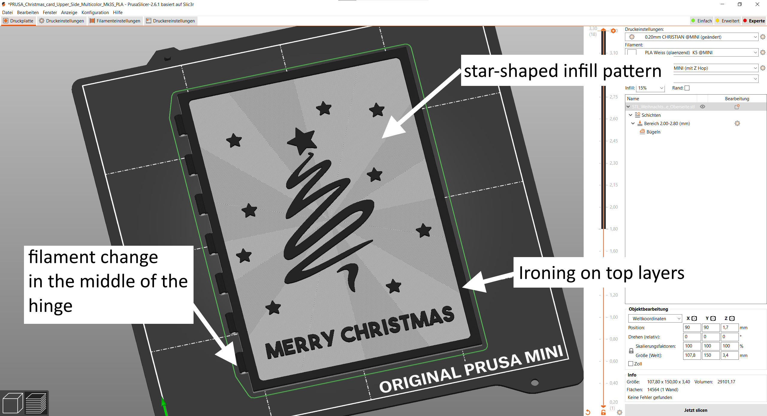 Multicolor printable Christmas Card + Version for own Design (SVG ...