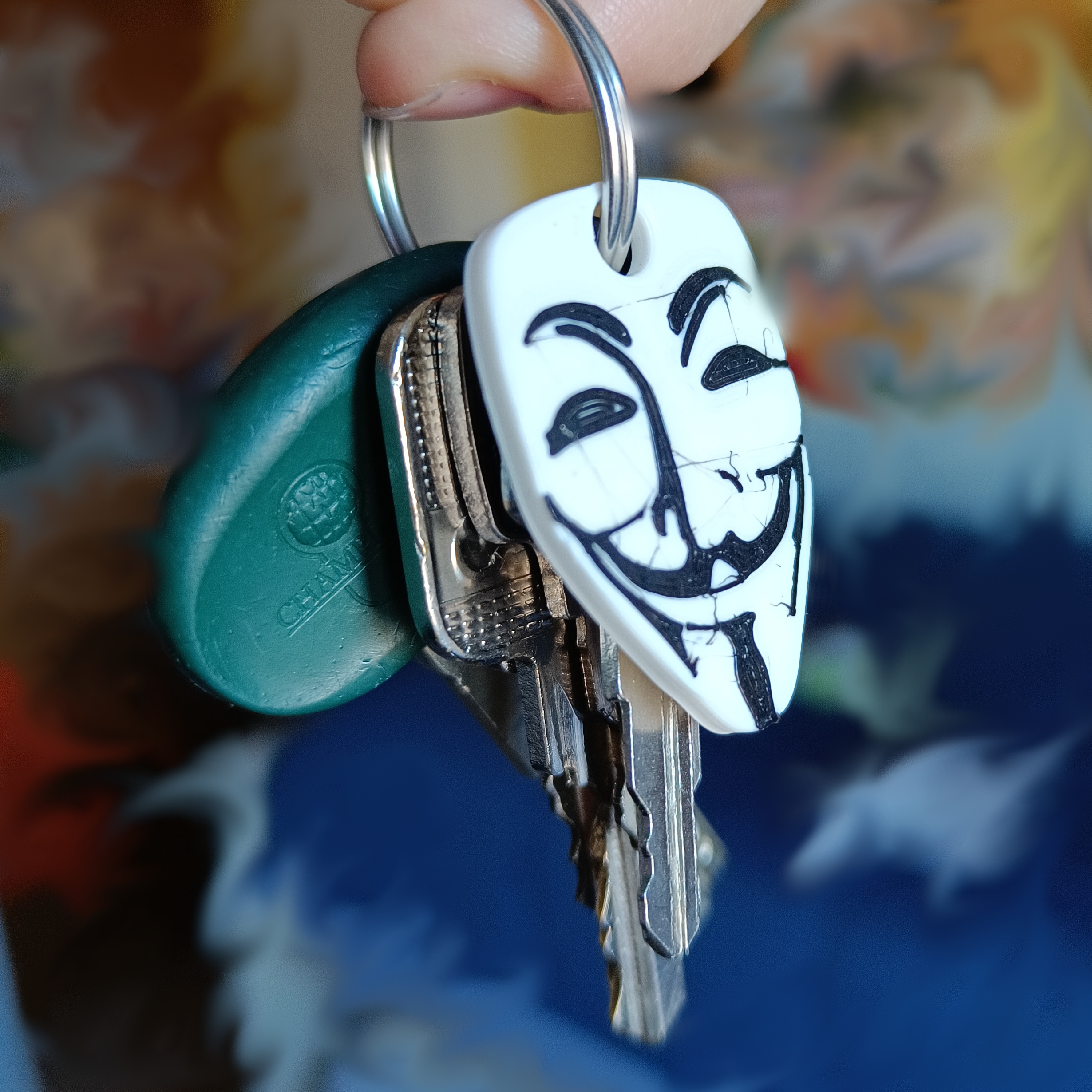 Guy Fawkes Mask Keychain by SpaceZero | Download free STL model ...