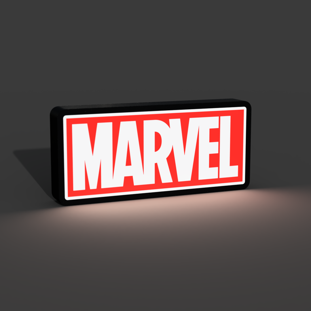 Marvel Lightbox LED Lamp by braga3dprint | Printables Store