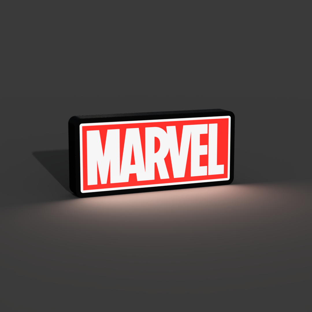 Marvel Lightbox LED Lamp by braga3dprint | Printables Store