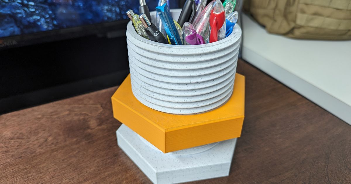 Bolt and Nut Pen Holder by DeWZ | Download free STL model | Printables.com