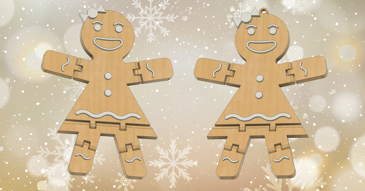 Gingerbread Woman/Girl (fusion360) by mosselini1 | Download free STL ...