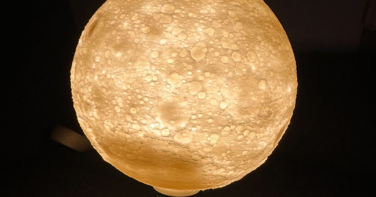 Moon Lithophane with Accurate Terrain Shape by Beelsebob | Download ...