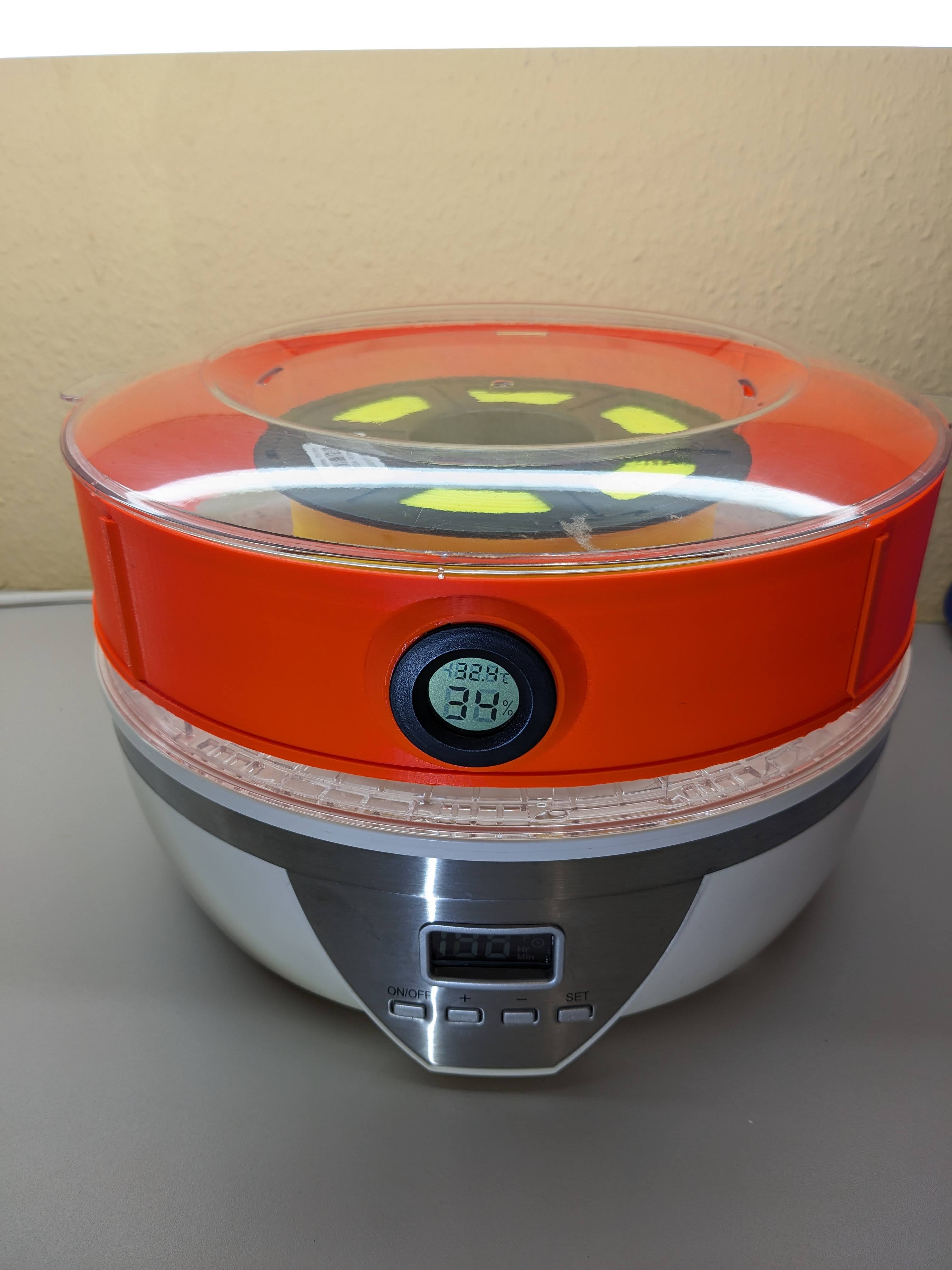 Filament dryer extension with thermometer/hygrometer for food ...