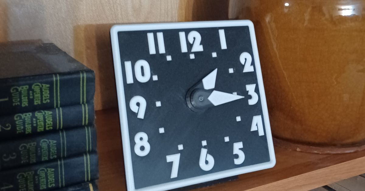 Square Clock with "Floating" Hands by dyeater | Download free STL model ...