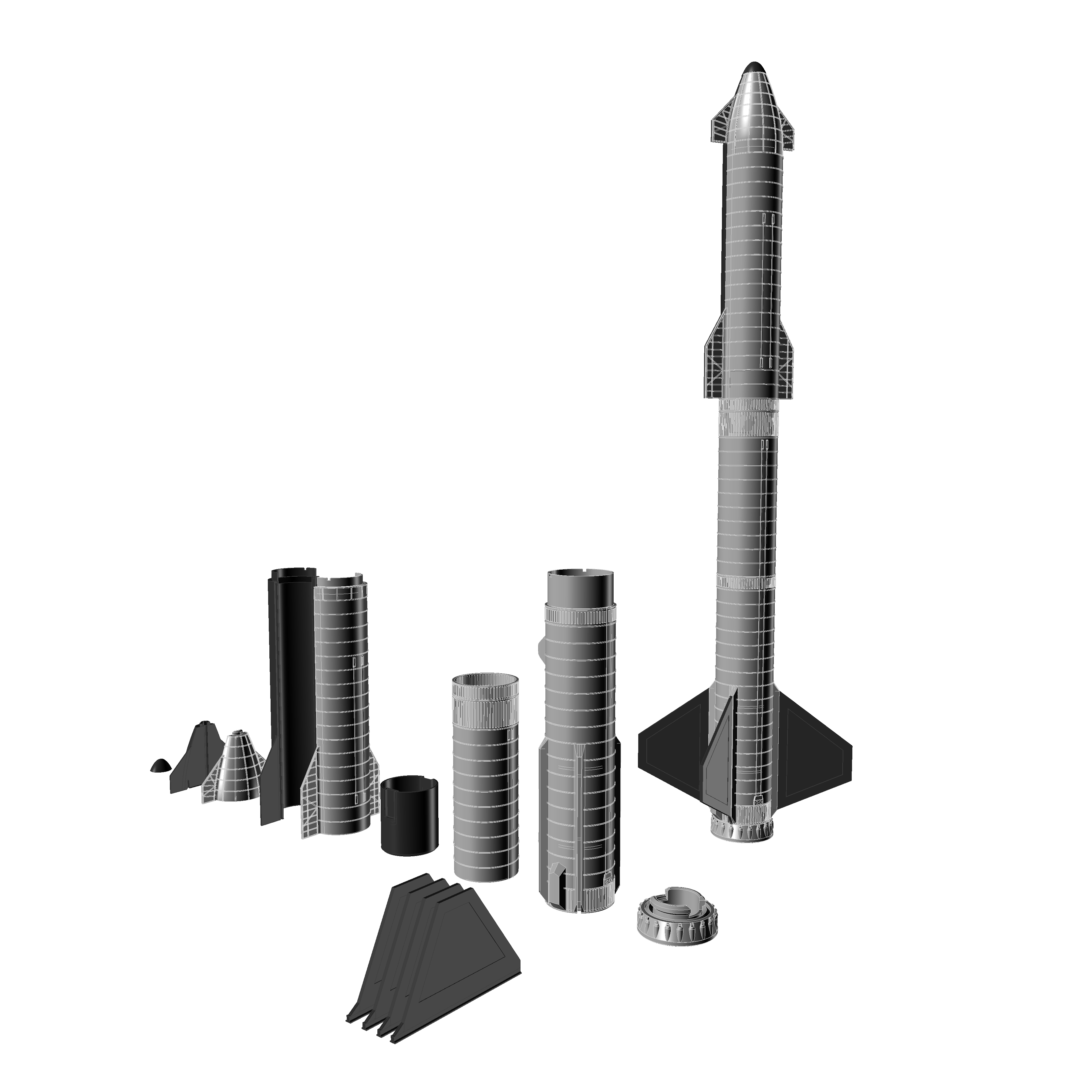 Starship Super Heavy Model Rocket by TperroneDesign | Printables Store