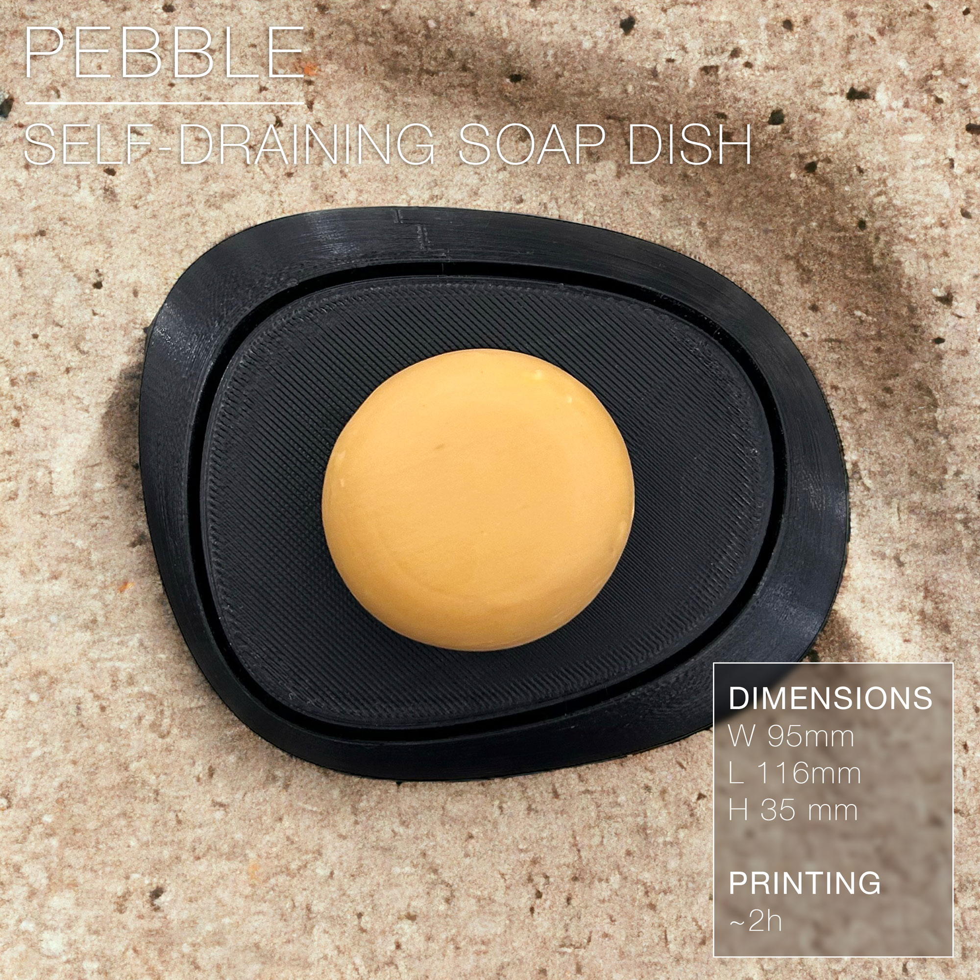 PEBBLE | Self-draining Soap Dish by Charles Regaud | Printables Store