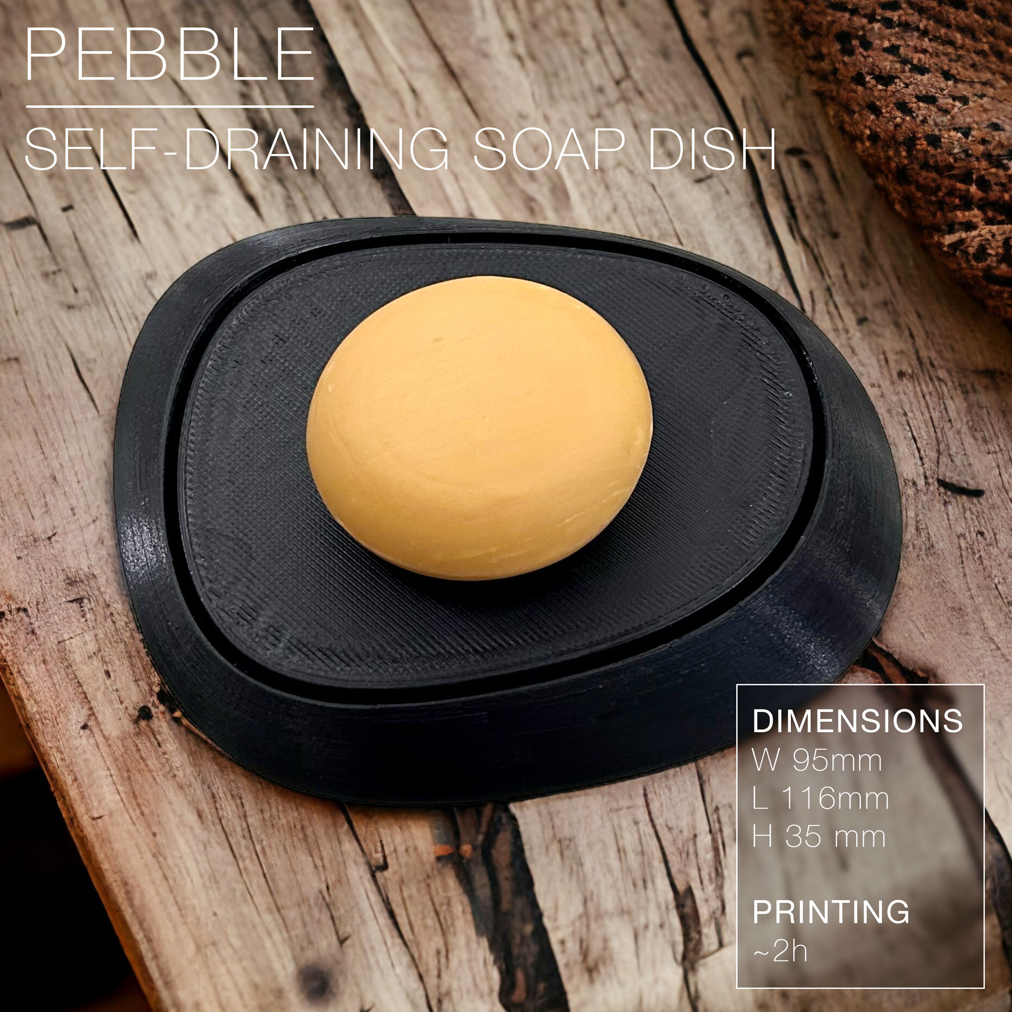 PEBBLE | Self-draining Soap Dish by Charles Regaud | Printables Store